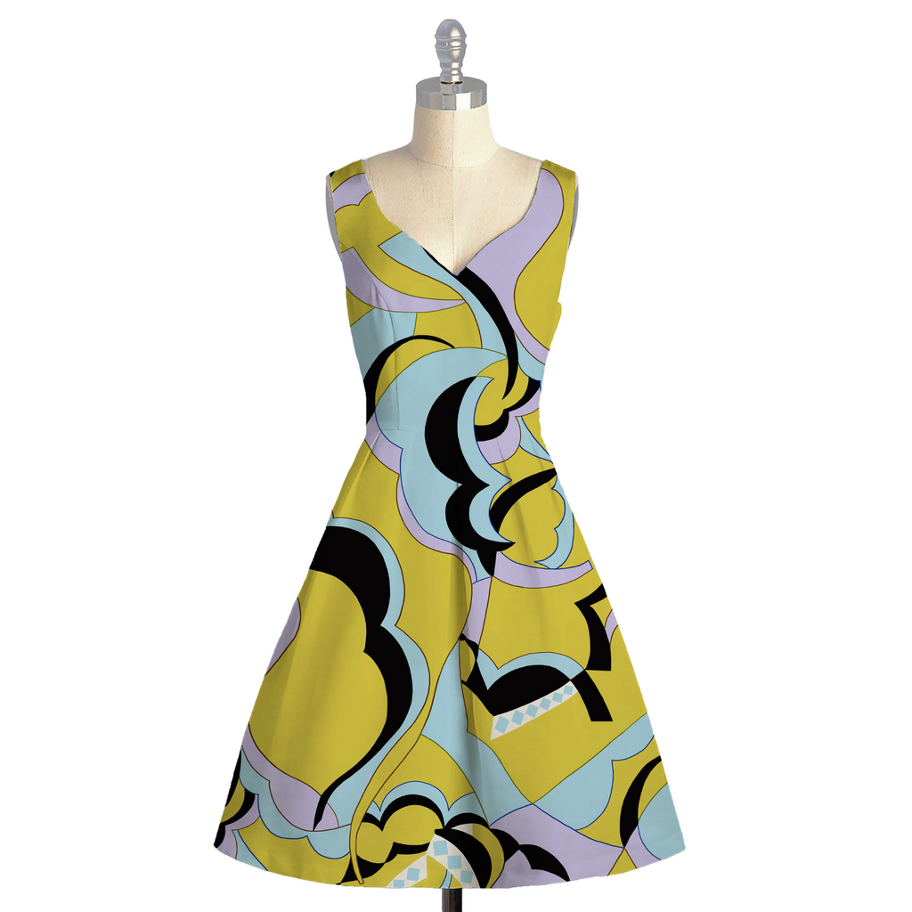 Geometric Harmony: Satin Georgette Embraces Abstract Patterns – omfabs.com